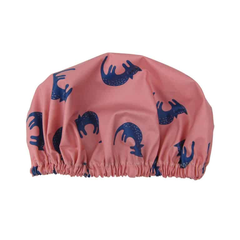Kids cat shower cap organic cotton - Laminated Cotton Shop