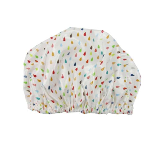 Shower Cap Rainbow Rain drops - Laminated Cotton Shop