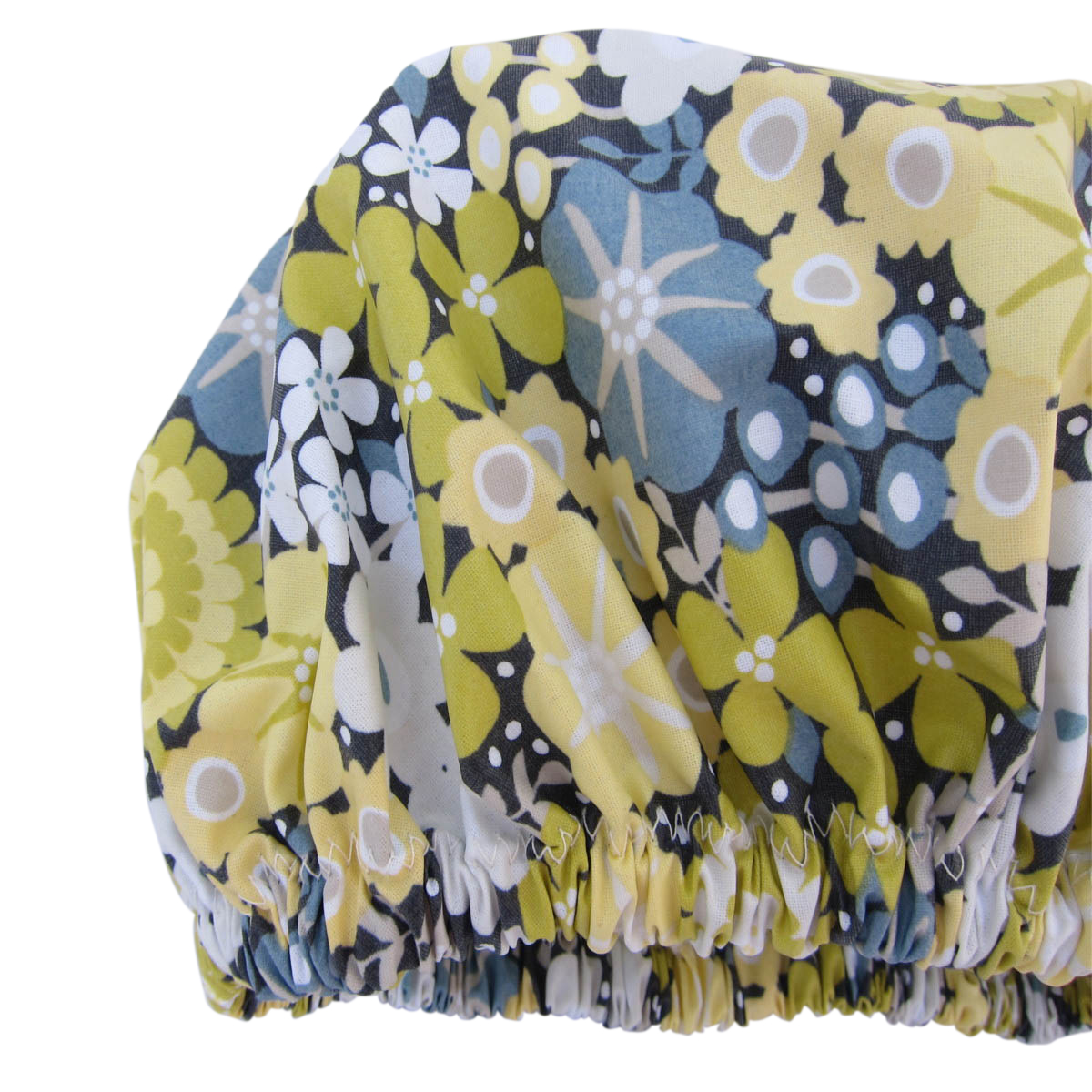 Reusable Shower Cap Lemon Flowers - Laminated Cotton Shop