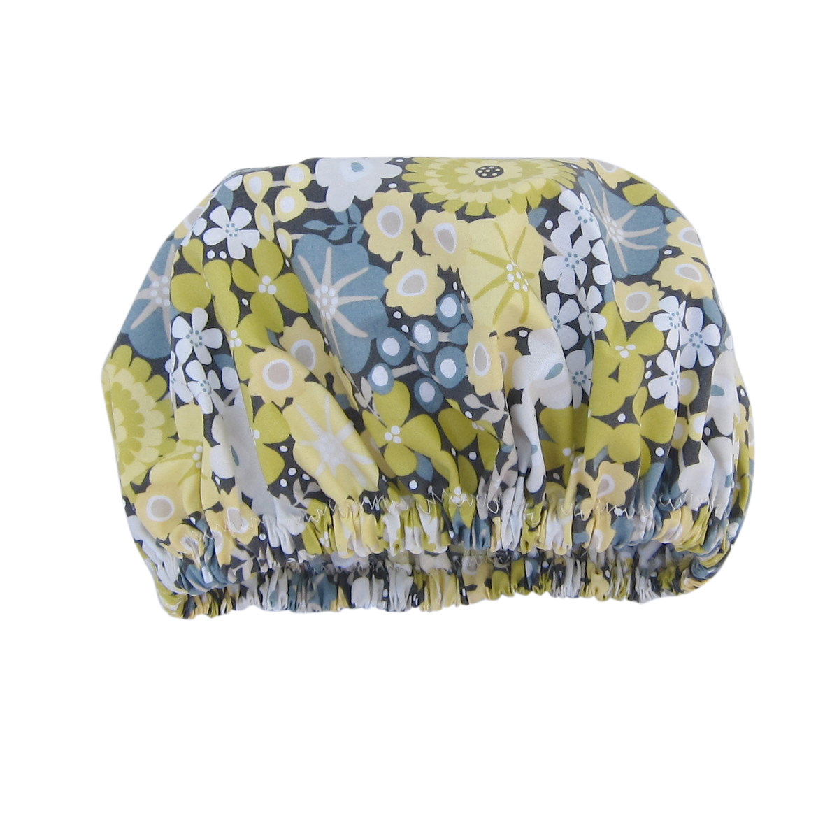 Reusable Shower Cap Lemon Flowers - Laminated Cotton Shop