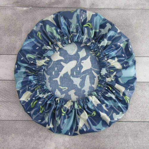 Kids shower cap sharks - Laminated Cotton Shop