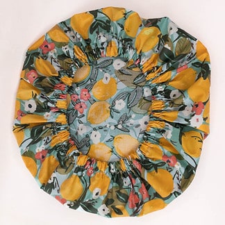 Shower Cap Lemons & Flowers - Laminated Cotton Shop