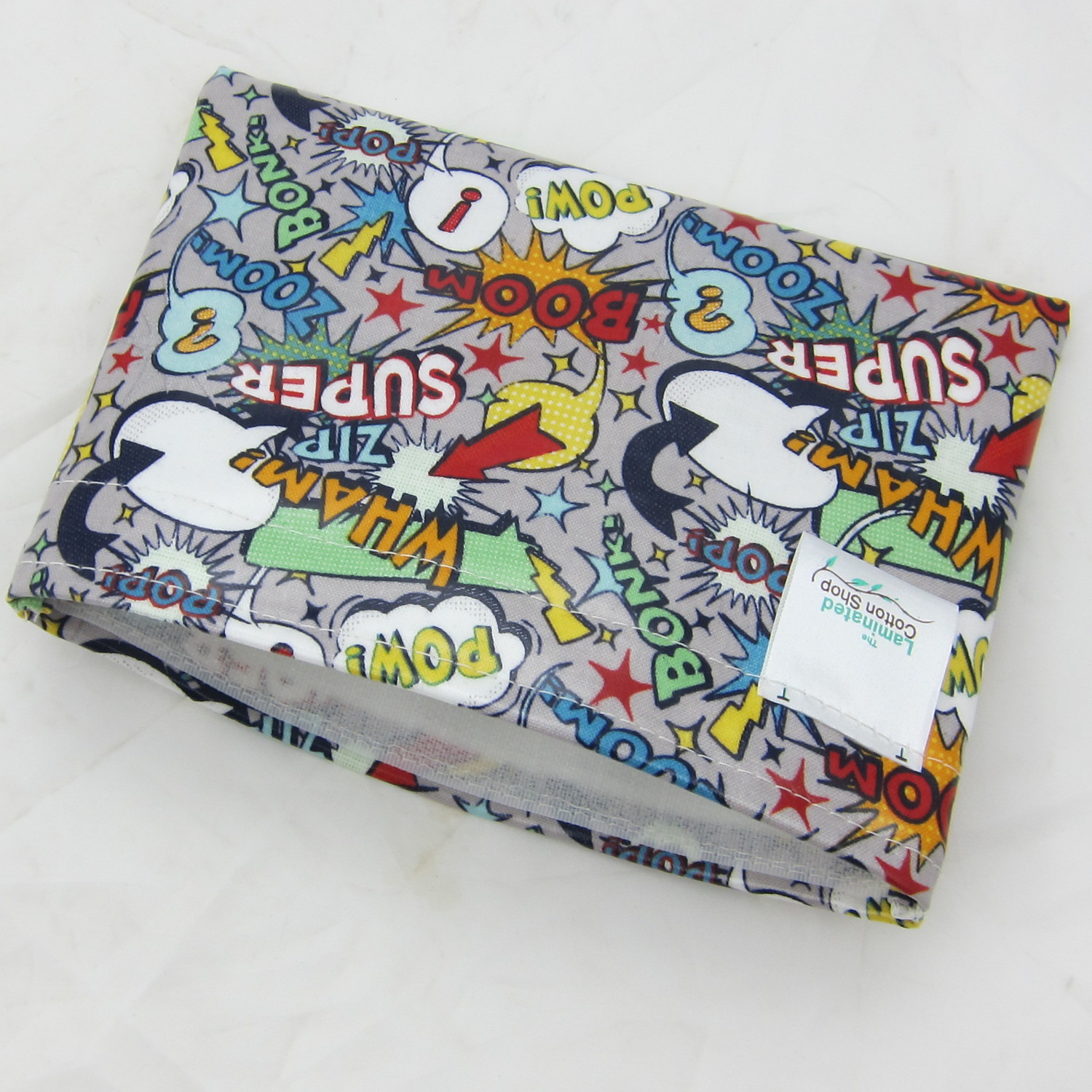 Food safe snack bag Retro Superheros - Laminated Cotton Shop