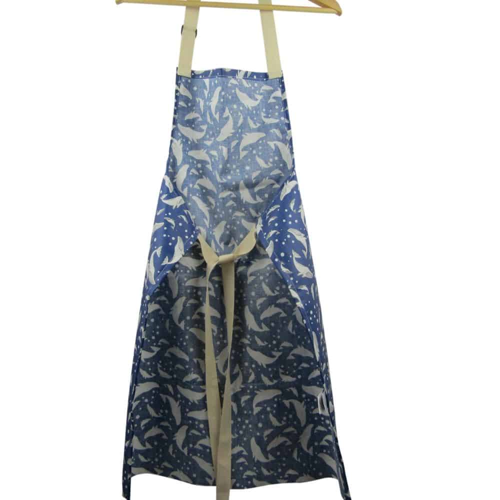 Apron for women blue whales - Laminated Cotton Shop