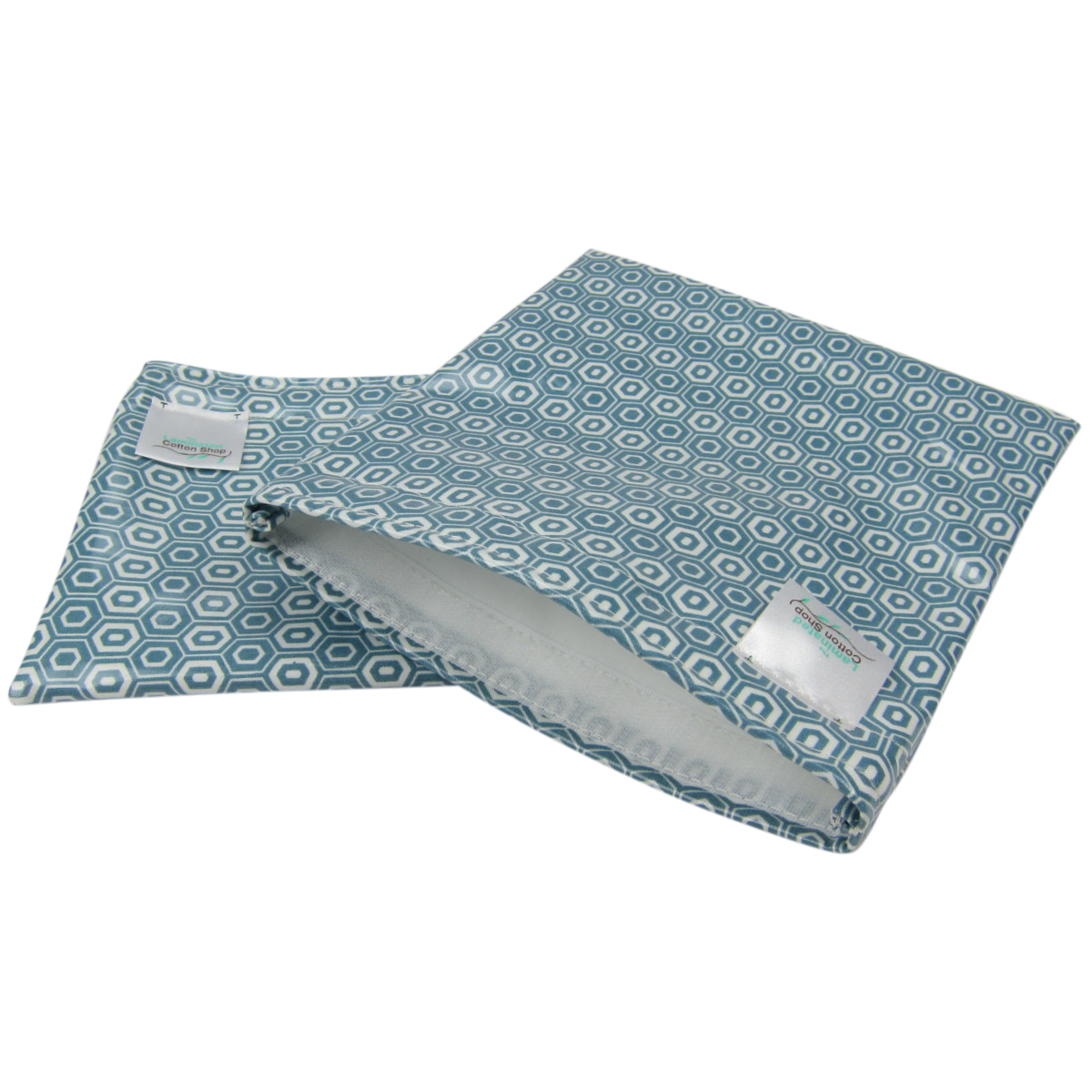 Snack Pouch Set Blue Geo - Laminated Cotton Shop reusable food bags