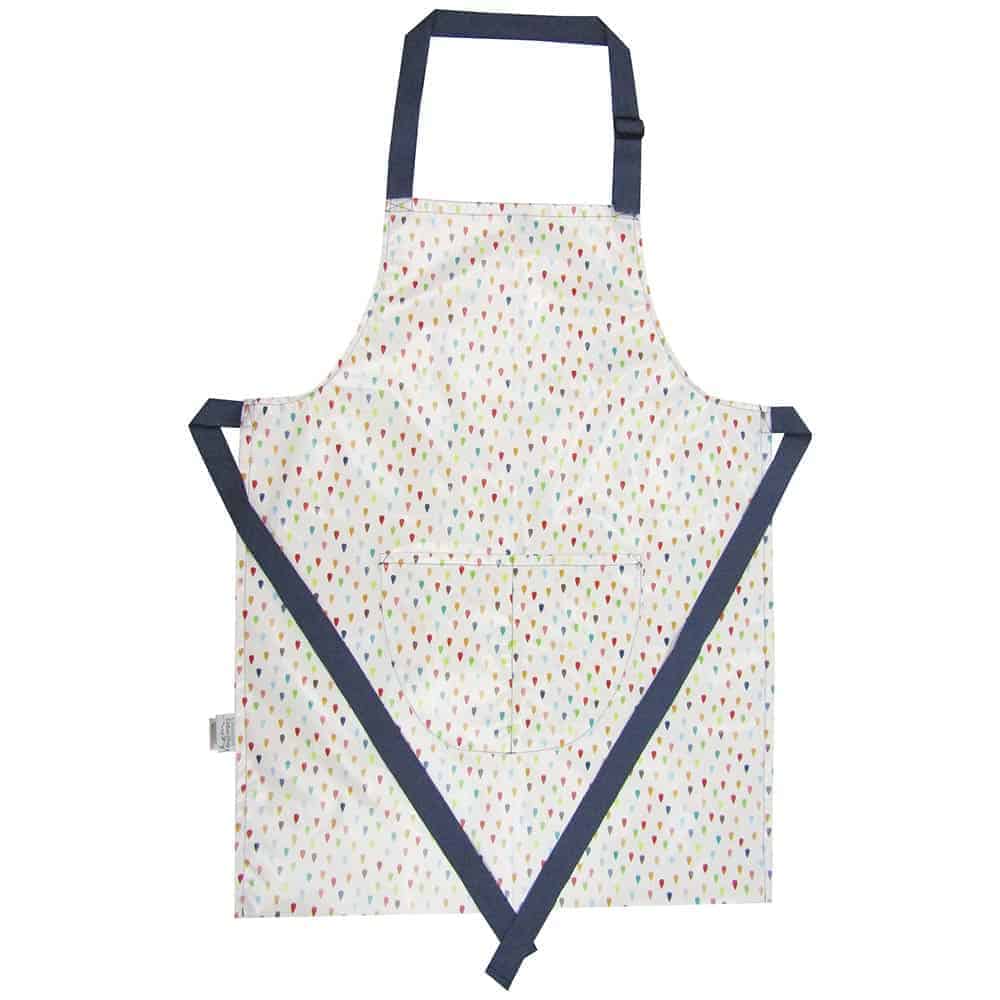 Kids Apron Waterproof Rain Drops - Laminated Cotton Shop