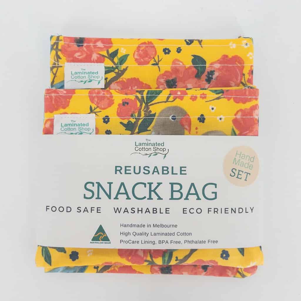 Reusable Basics - Snack Bag Set - Laminated Cotton Shop food safe bags